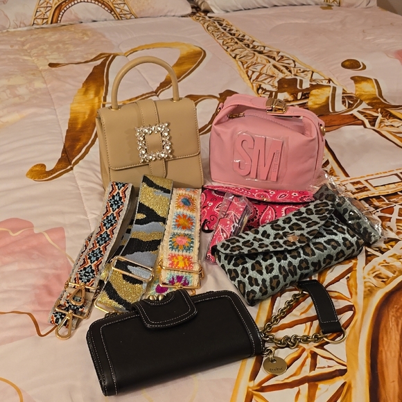 Perlina | Bags | Bundle Beige Handbag With Jewel Buckle Perlina Wallet ...